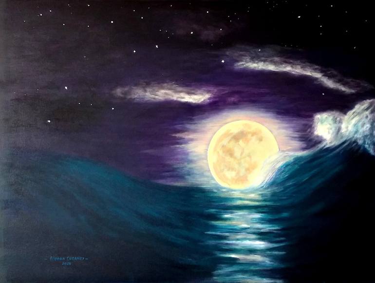 Moon path Painting by Áilen Tarlev | Saatchi Art
