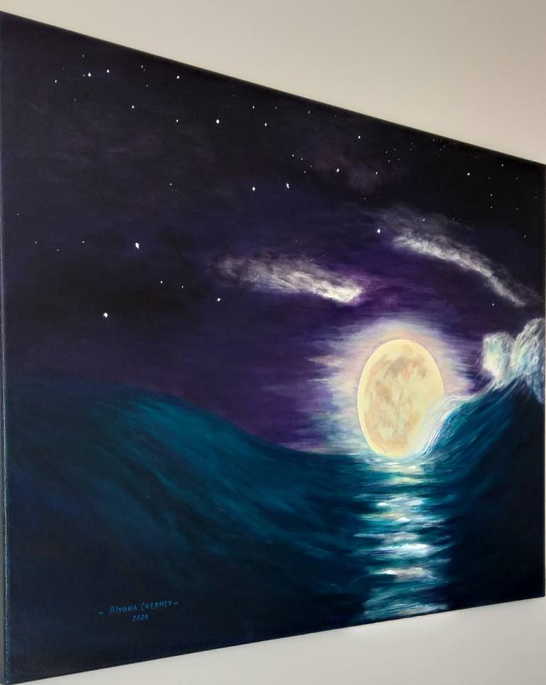 Moon path Painting by Áilen Tarlev | Saatchi Art