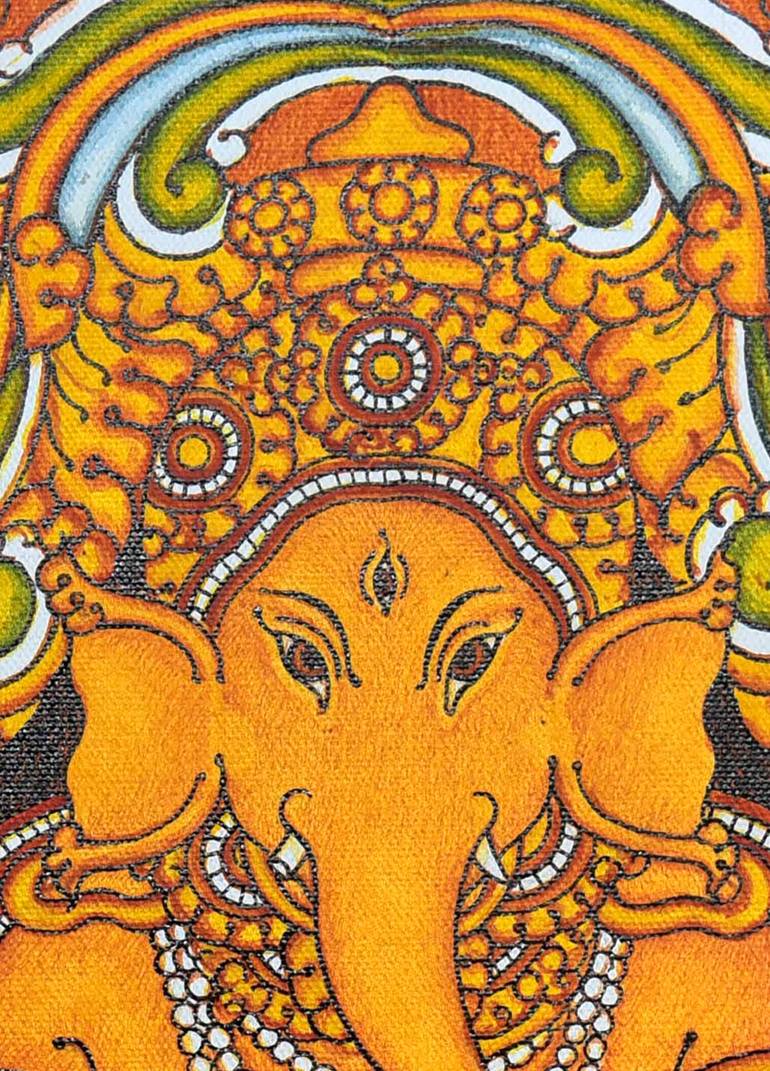 Bala Ganapathi - Traditional Kerala Mural Painting Painting by Anila ...