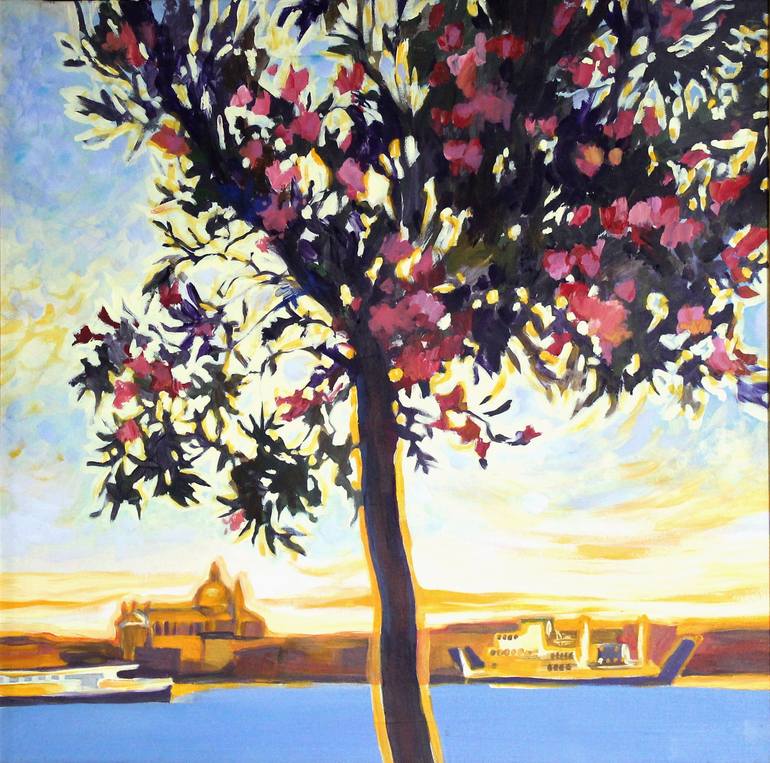 Oleander at the Zattere, Venice. Painting by Marco Ronga | Saatchi Art