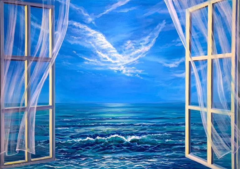 window to the sea Painting by Svetlana Fedorova | Saatchi Art