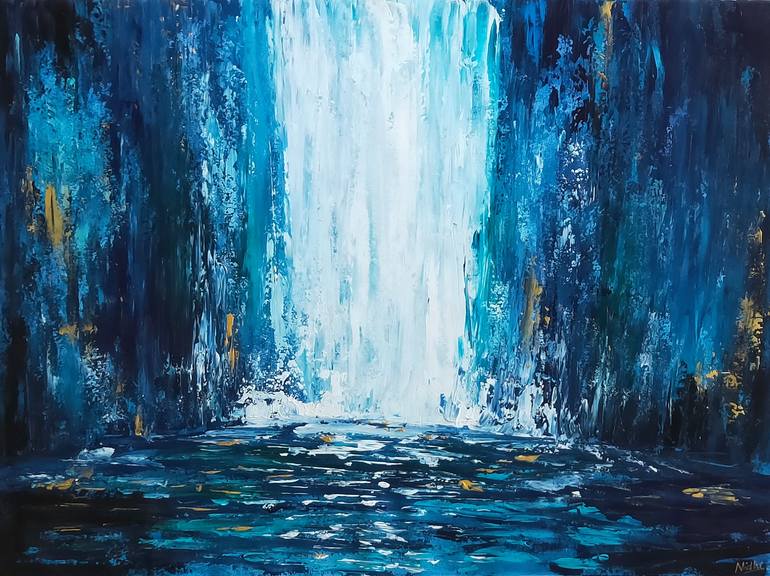 Waterfall | Original Large wall art by Nidhi Patankar | Acrylics on ...