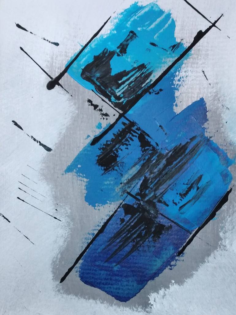 bleu 11 Painting by Jean Lemay | Saatchi Art