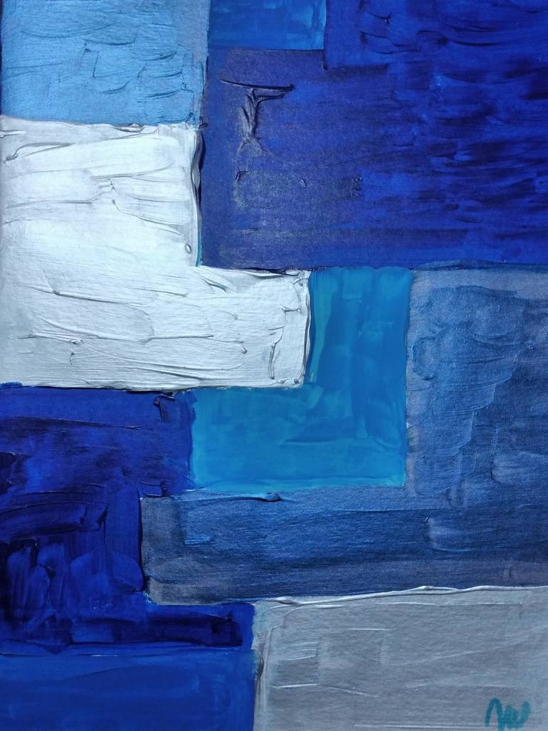 bleu 6 Painting by Jean Lemay | Saatchi Art