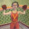 Edwardian Pugilist Painting by Louise Brown | Saatchi Art