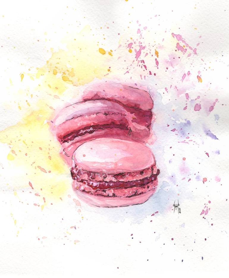 Yummy macaroons Painting by Xenia Kuznetsova | Saatchi Art