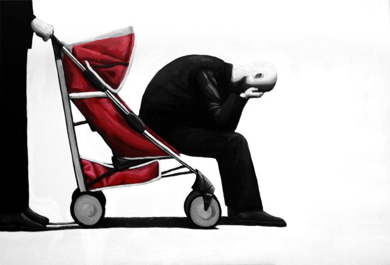 Comfortable stroller Painting by Jungwan Chae | Saatchi Art