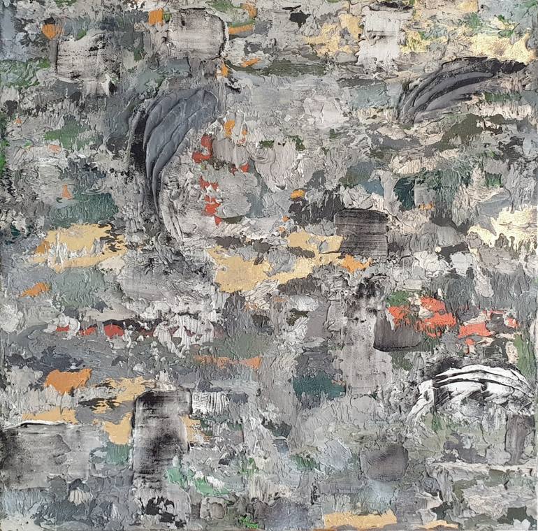 Caucasian history 60×60cm, texture painting with gold foil, historical ...