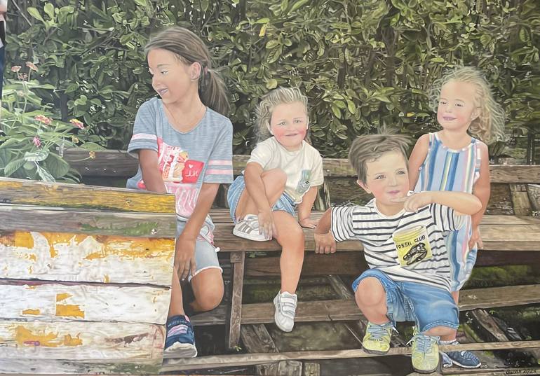 NIETOS Painting by Oscar Isaza | Saatchi Art