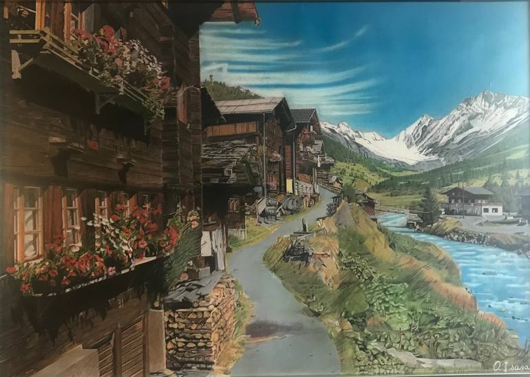 PAISAJE SUIZO Painting by Oscar Isaza | Saatchi Art