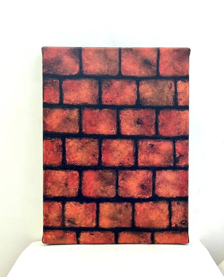 Textured brick wall painting Painting by Rukhsana Adamkhel | Saatchi Art