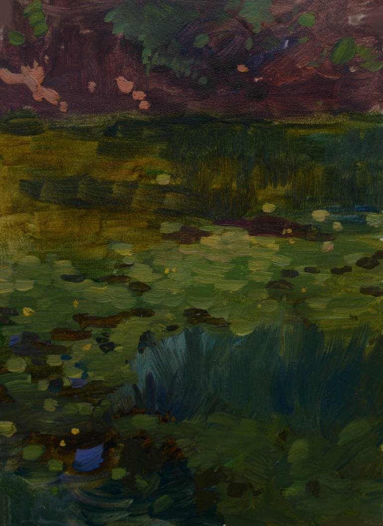 Water Lilies (etude) Painting by Sergey Kudrin | Saatchi Art