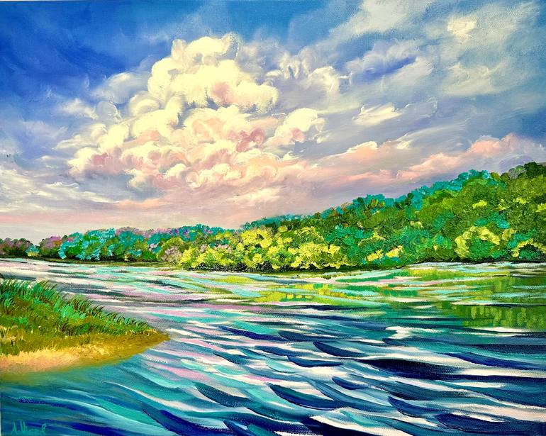 Windy River Painting by Alisya Vicol | Saatchi Art United Kingdom