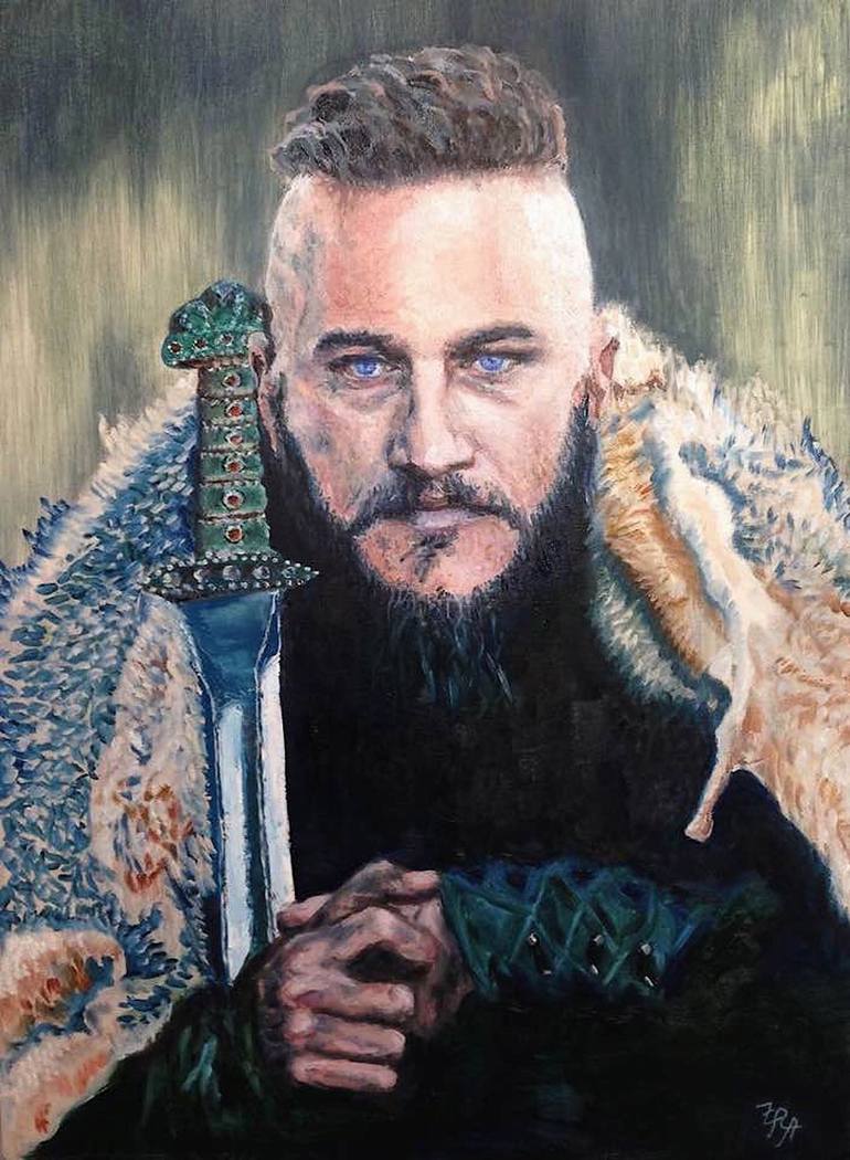 King Ragnar Lothbrok Painting by Roman Zlenko | Saatchi Art
