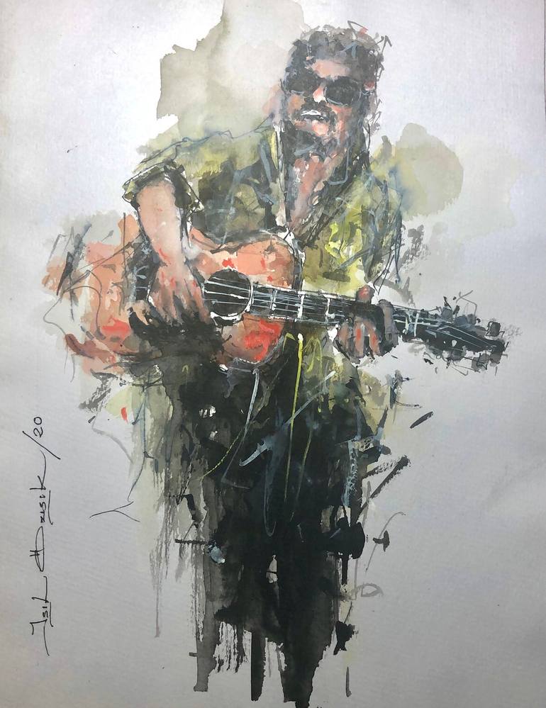 Busker Painting by Isil Ozisik | Saatchi Art