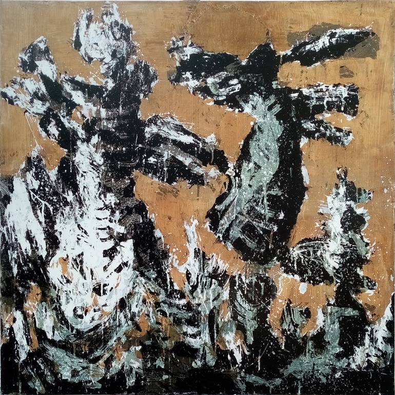 Paysage, figures Painting by Julien Fischel | Saatchi Art