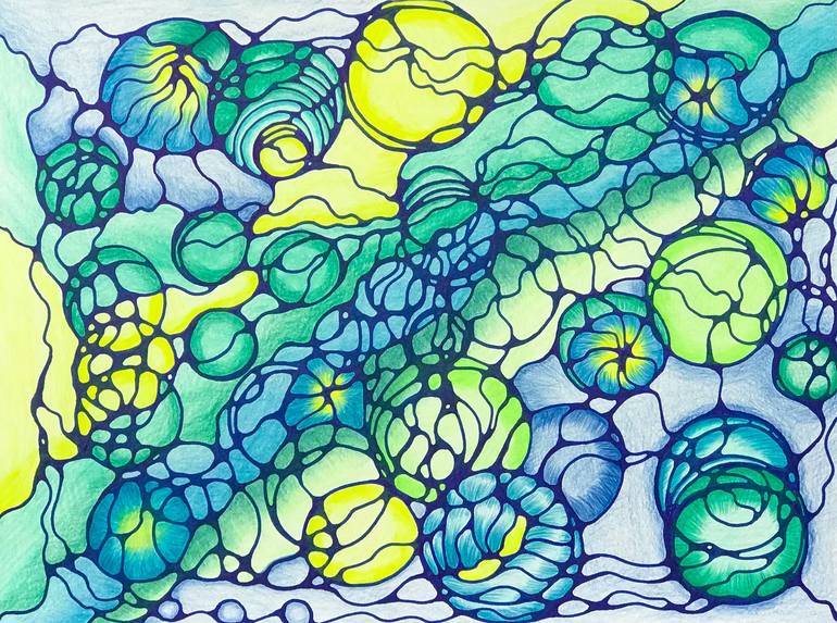 The magic of turquoise Drawing by Natalia Ordobaeva | Saatchi Art