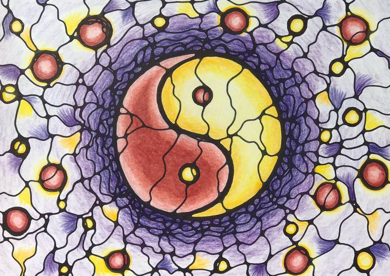 Gemini, 1 - Yin and Yang .... Drawing by Natalia Ordobaeva | Saatchi Art