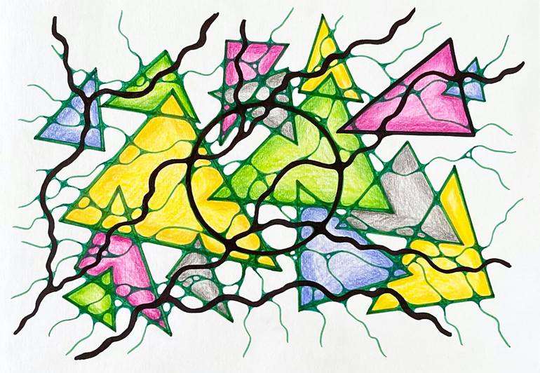 The magical world of triangles. Modern Art. Drawing by Natalia ...
