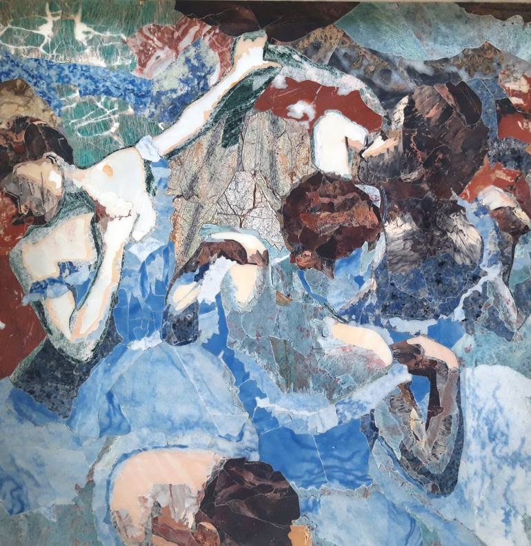 Florentine mosaic-Blue dancer Painting by Nazir Khasanov | Saatchi Art