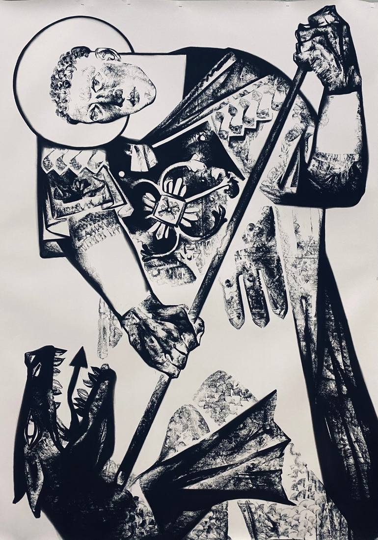 “George the Victorious Drawing by Philipp Johannes Orlov | Saatchi Art