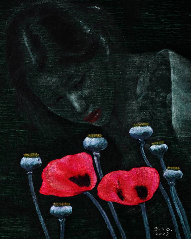 Japanese Poppy, Series: Flowers Painting by José Gislero | Saatchi Art