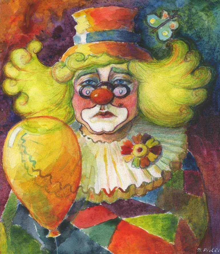Original Sad Clown Painting