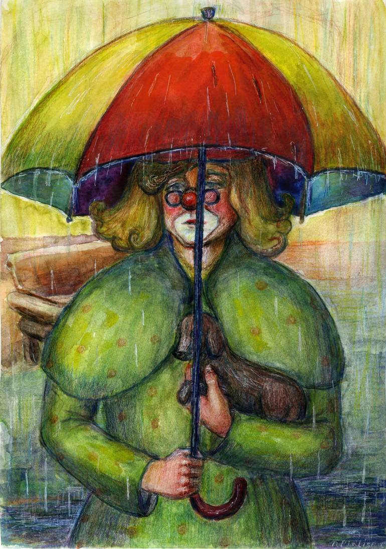 Clown Bob carried away a soaked stray puppy. Part 2 Drawing by Natalia ...