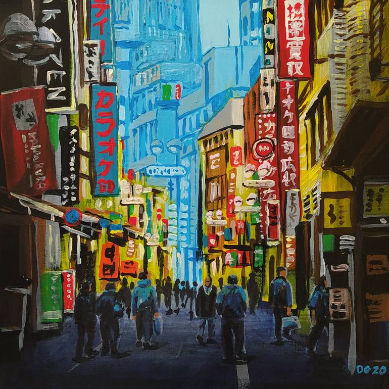 Tokyo Shibuya Street (1) Painting by David Stany Garnier | Saatchi Art