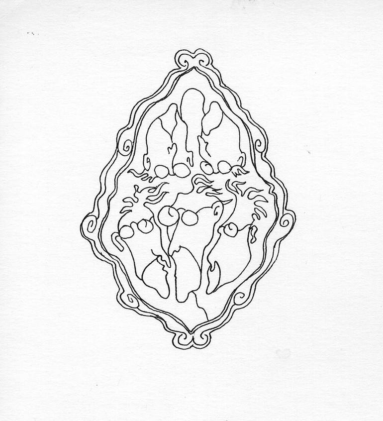 Mirror pen and ink Drawing by Rachel Windyk | Saatchi Art