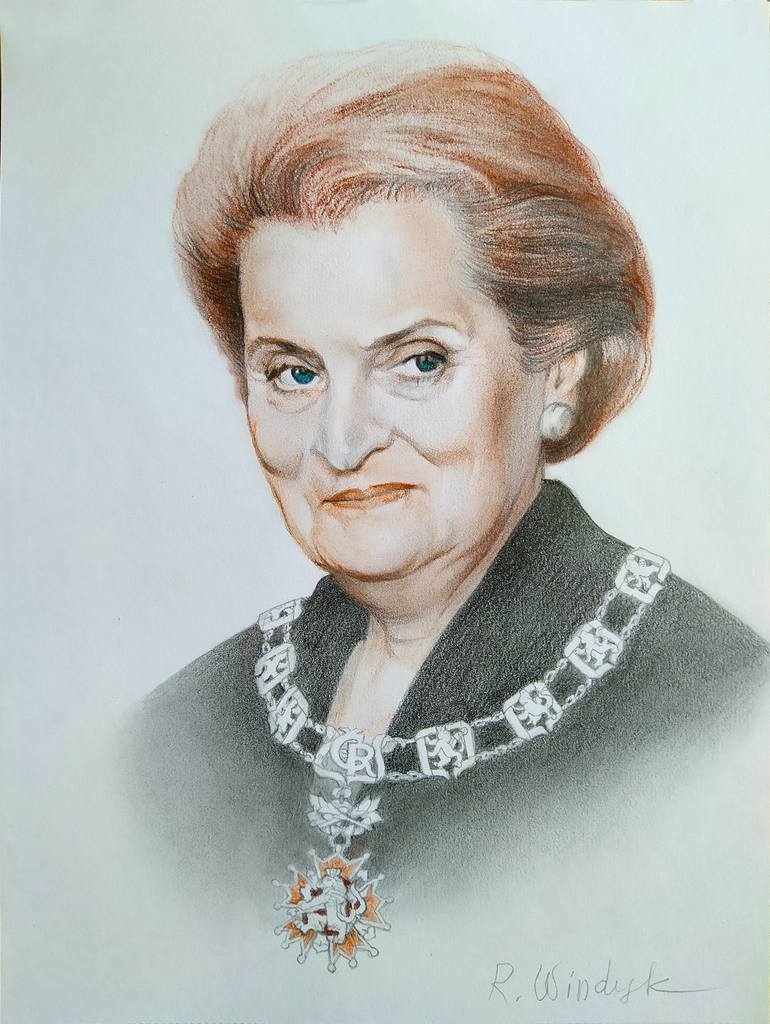 American diplomat Madeleine Albright, US drawing Drawing by Rachel ...