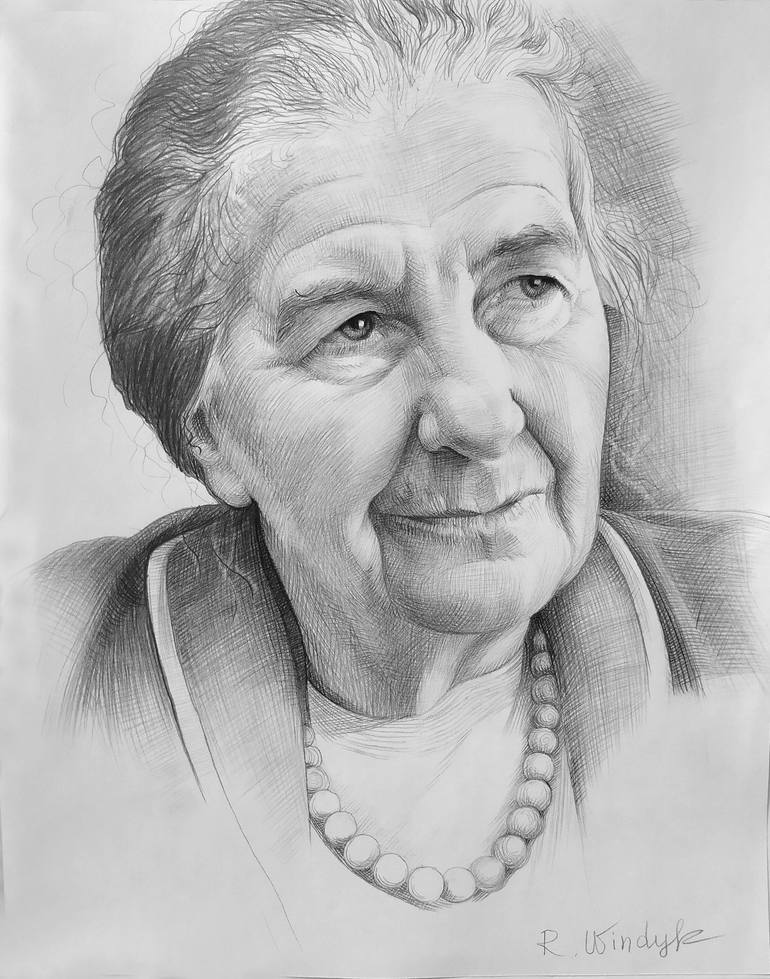 Jewish politician Zionist Golda Meir Israel Drawing by Rachel Windyk ...