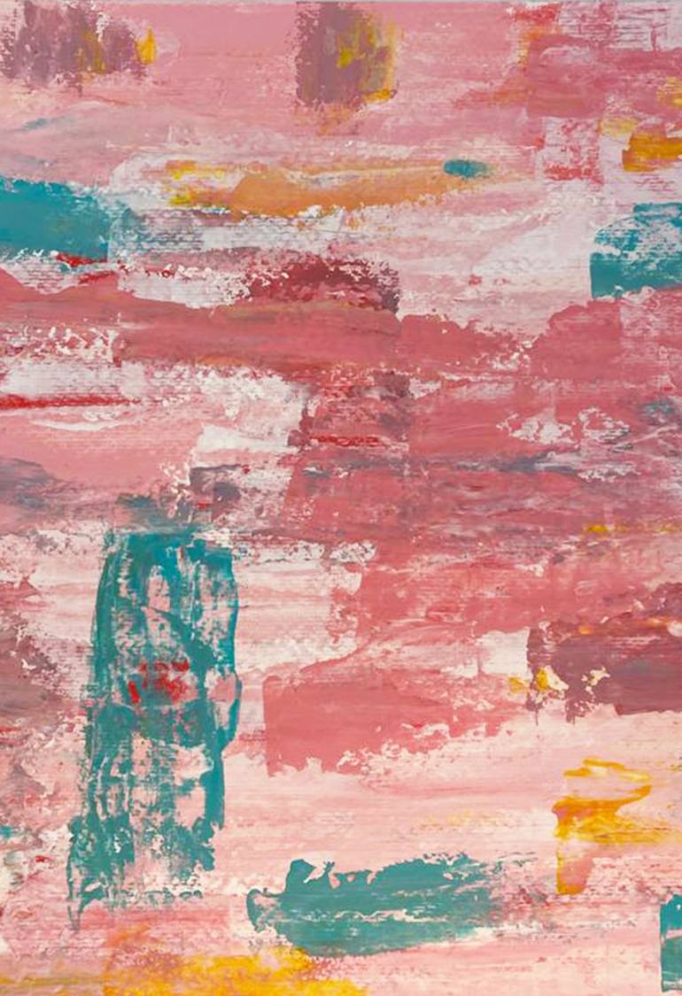Pink Expecting Painting by Deveny van der Hoeven | Saatchi Art