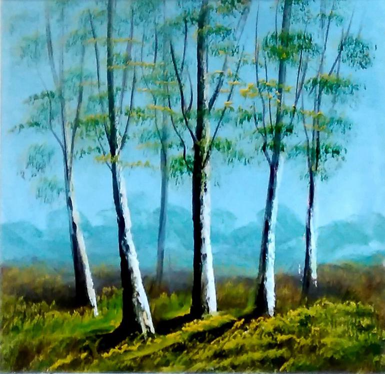 Trees in the forest Painting by Mh Mujeeb | Saatchi Art