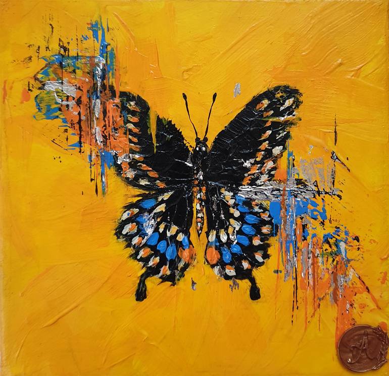 Black Swallowtail Painting by Anusha Adabala | Saatchi Art