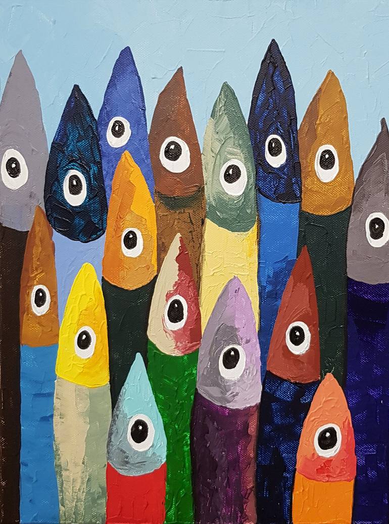 Fish painting Painting by Mikhail Komarov | Saatchi Art