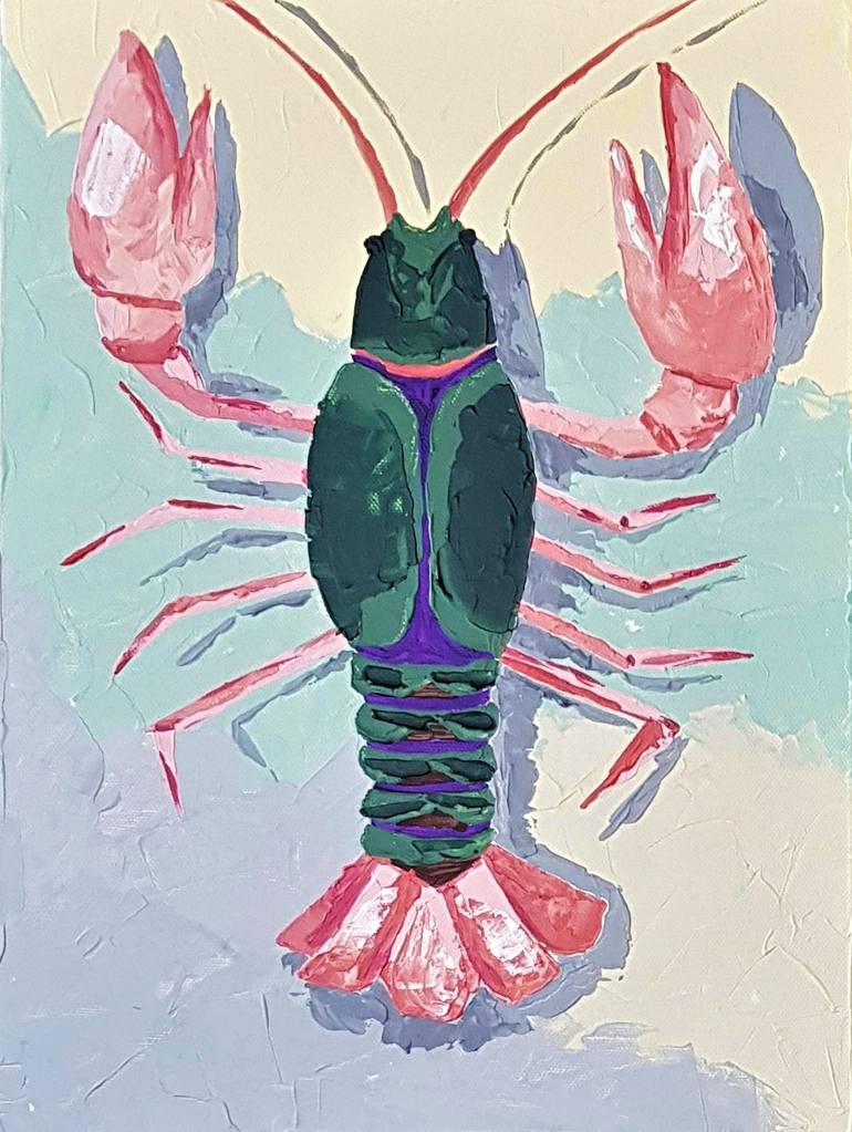 Lobster Crayfish Acrylic Painting Animal Ocean Marine Life Art Painting ...