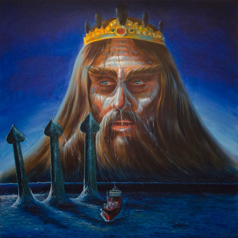 Neptune Painting by Luis Sagués | Saatchi Art