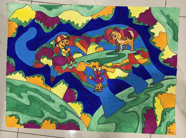 Worlds collide Painting by Piers Midwinter | Saatchi Art