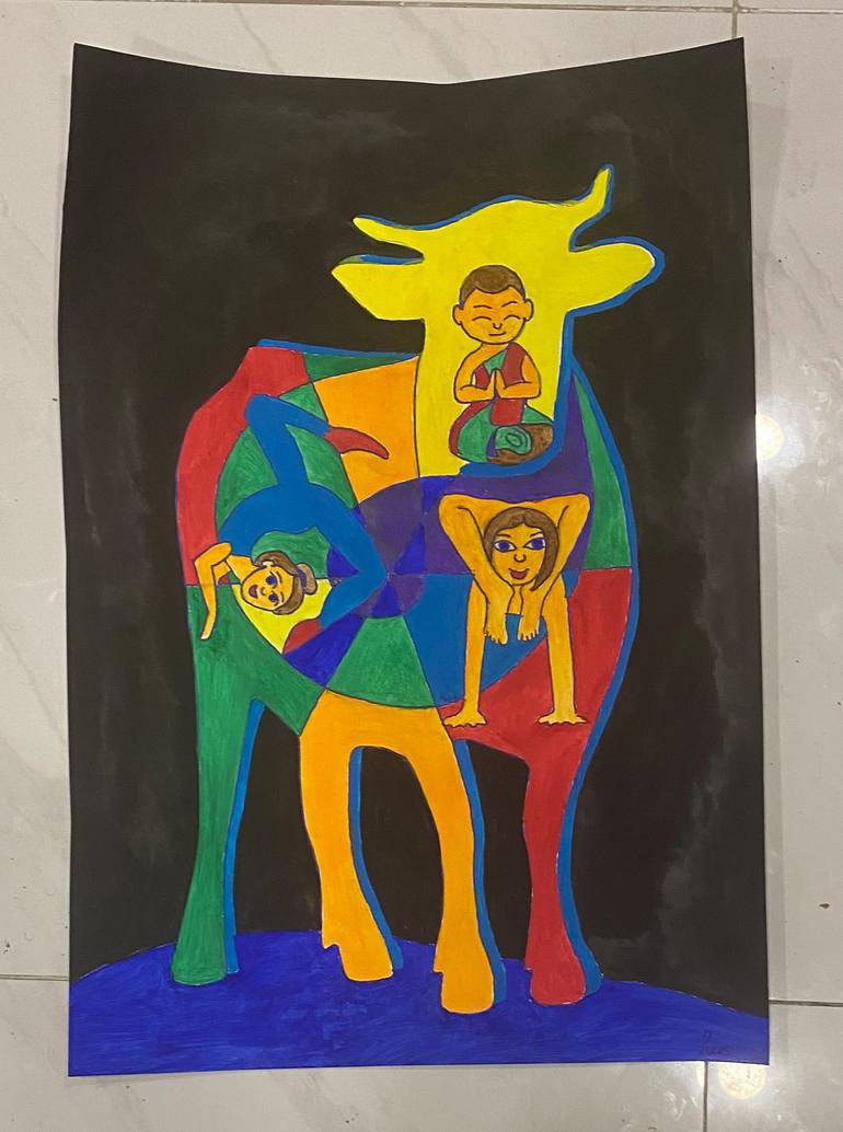 Contortionist games Painting by Piers Midwinter | Saatchi Art