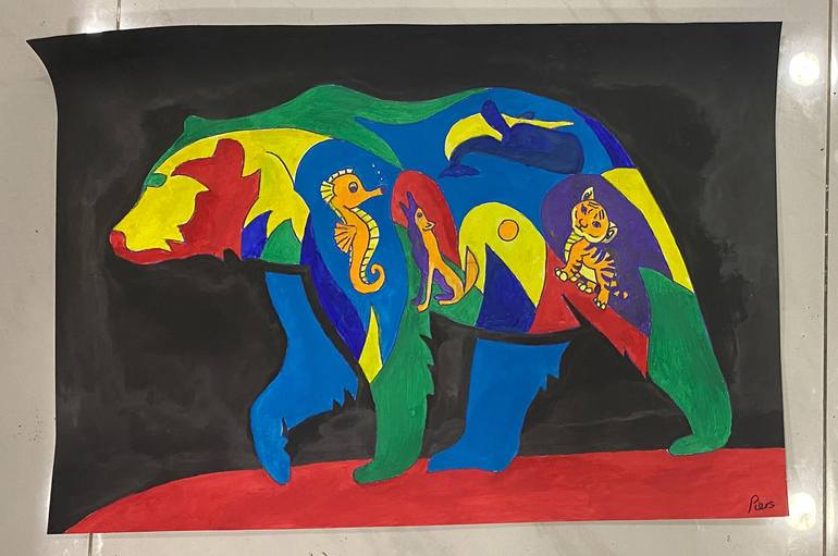 Bear-scape Painting by Piers Midwinter | Saatchi Art