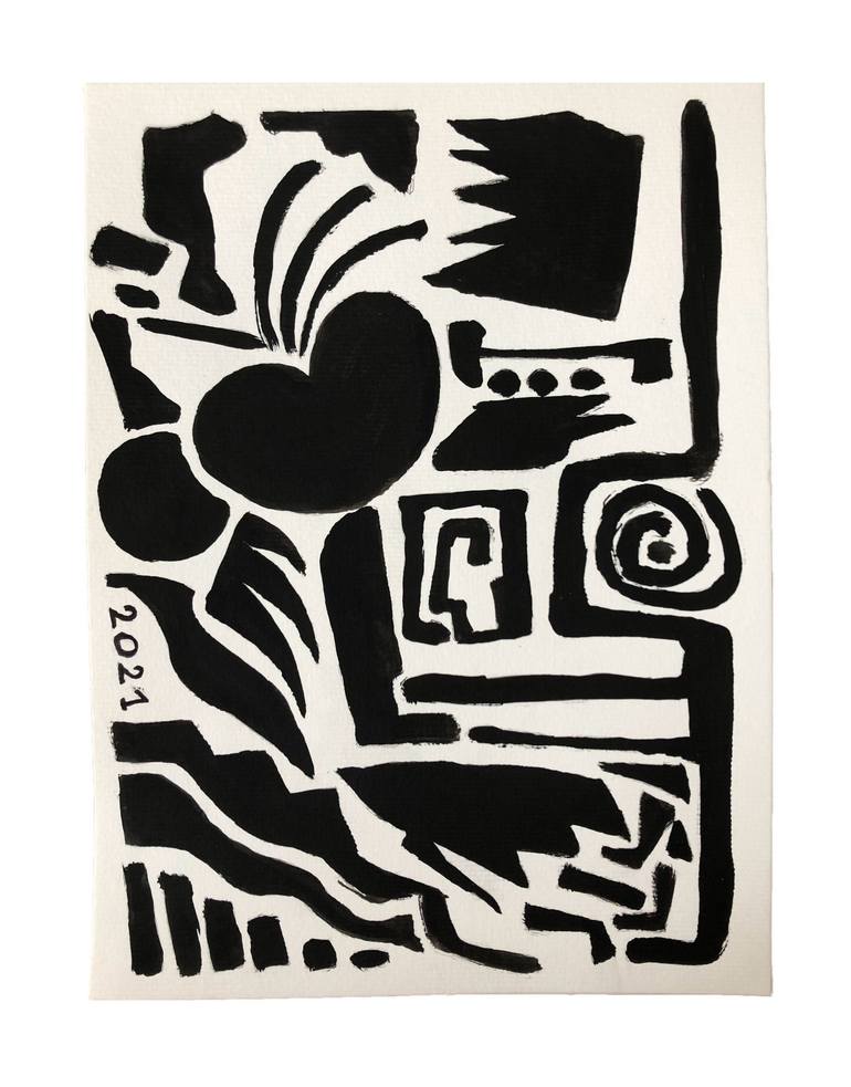 Night Jungle Painting by Zeynep Ergul | Saatchi Art
