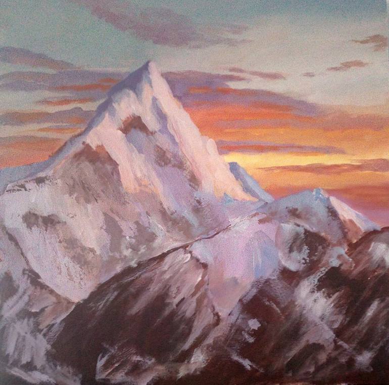 Mountain Sunrise Drawing