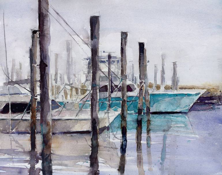 Reflections - Beach and Shore Painting by Dorrie Rifkin | Saatchi Art