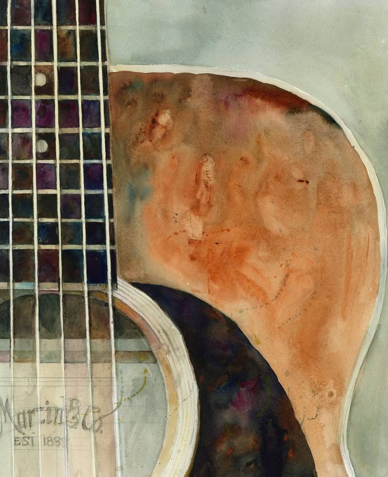 Martin Guitar Painting by Dorrie Rifkin | Saatchi Art