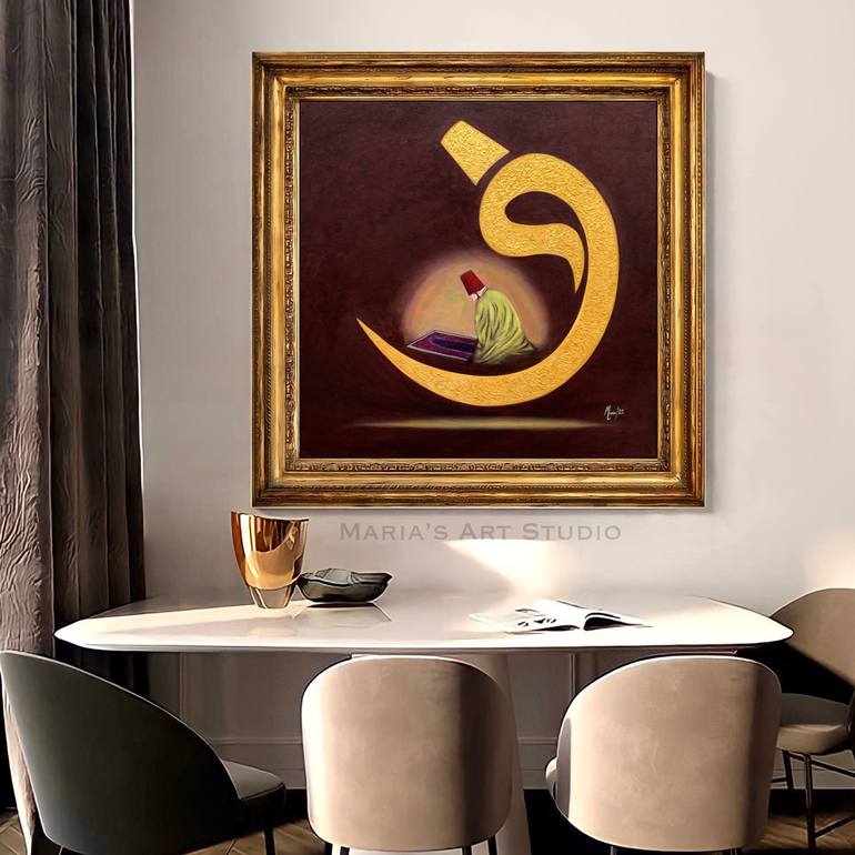 “I SURRENDER” Original Sufi/Rumi Praying Painting Painting by Maria ...