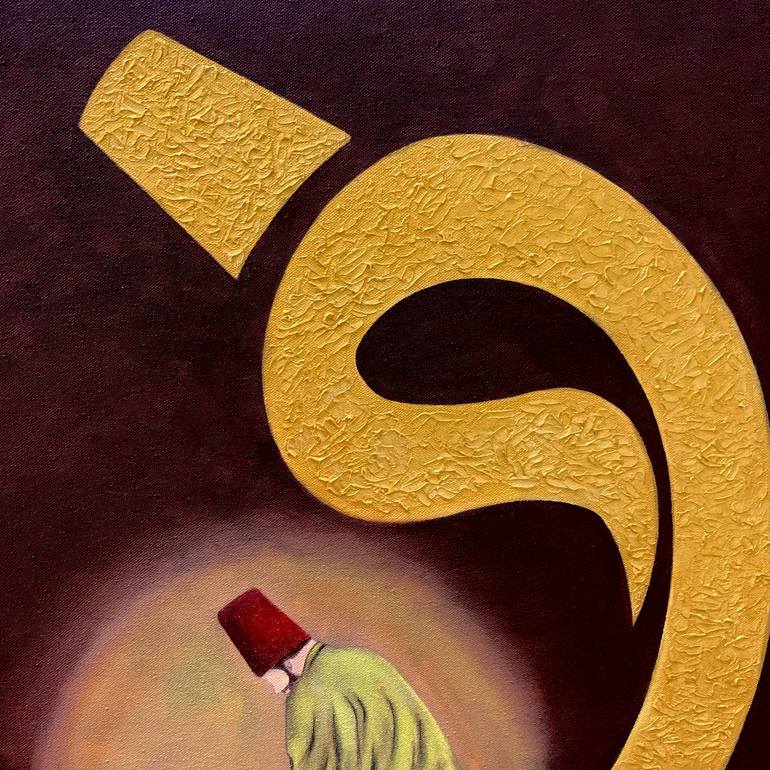 “I SURRENDER” Original Sufi/Rumi Praying Painting Painting by Maria ...