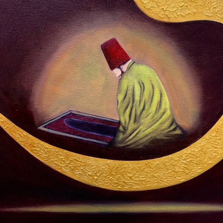 “I SURRENDER” Original Sufi/Rumi Praying Painting Painting by Maria ...