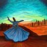 RAQS Whirling Rumi Dervish/Sufi Painting Painting by Maria Riaz ...