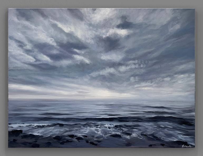 Another Gray Beach Day Painting by Ruth Becker | Saatchi Art